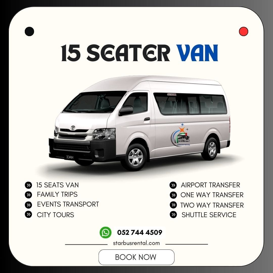15 Seater Hiace Rental Dubai - 15 Seater Toyota Hiace