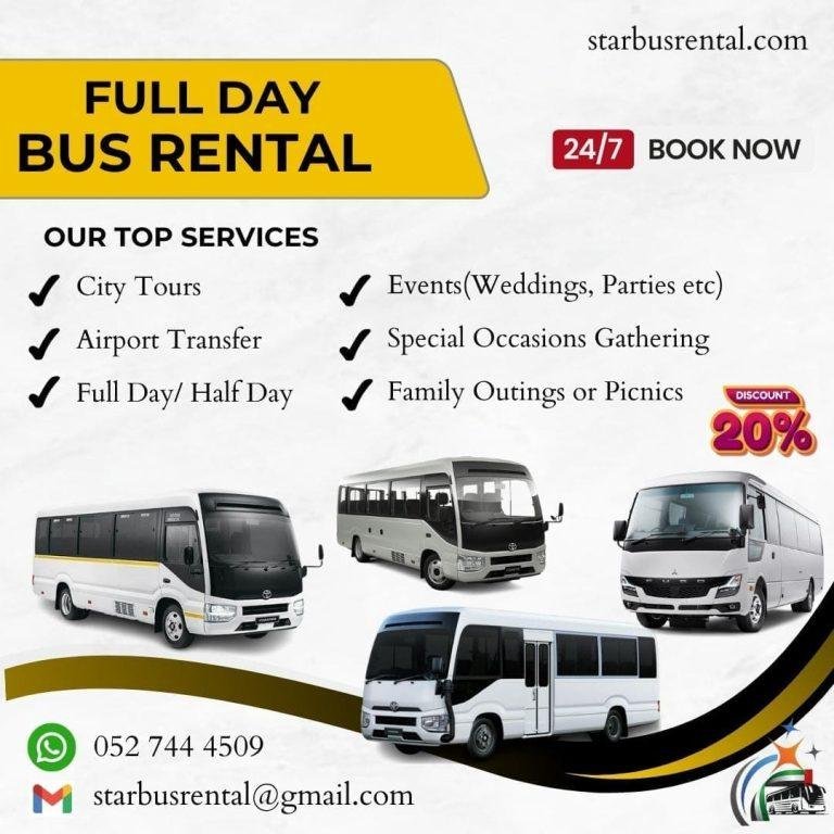 Minibus Rental for One Day in Dubai, Sharjah, Ajman UAE